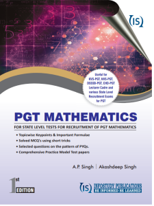 PGT Mathematics – Solved MCQ Book (First Edition) | Infostudy Publications
